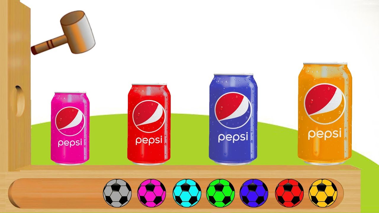 Learn Colors with Bottles Pepsi Colorful Cartoon For Kids Nursery ...
