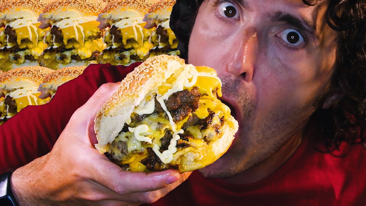 HUGE DOUBLE CHEESE 4x BURGER STACK ! ASMR MUKBANG ( Real Sounds ) 자막 字幕 ...