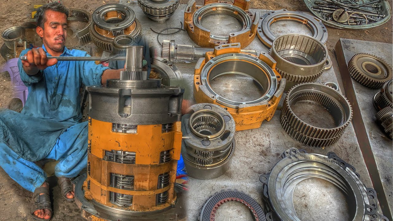 Repairing Broken Gear Transmission of CAT Wheel Loader 950B - YouTube