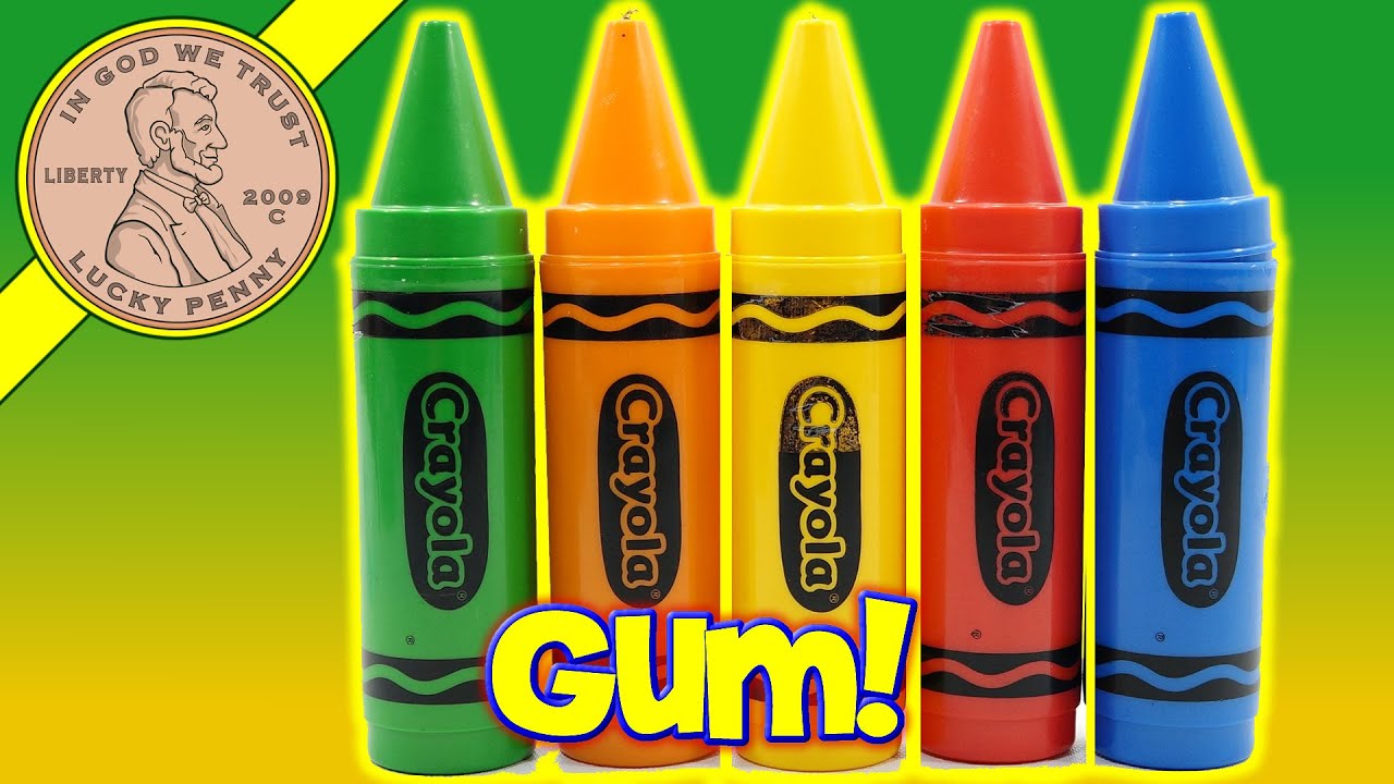 Crayola Color Your Mouth Gum Balls Candy Container - YouTube