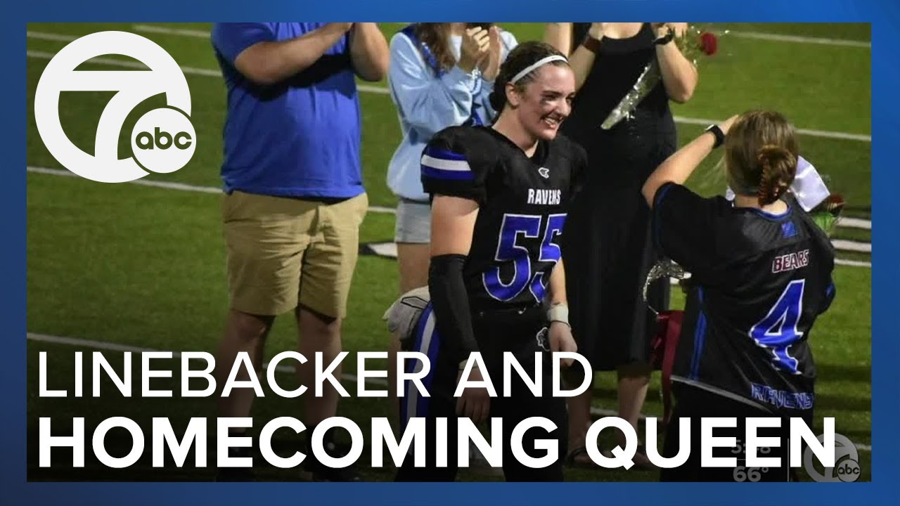 Royal Oak's Elly Finch: Homecoming queen and Ravens linebacker - YouTube