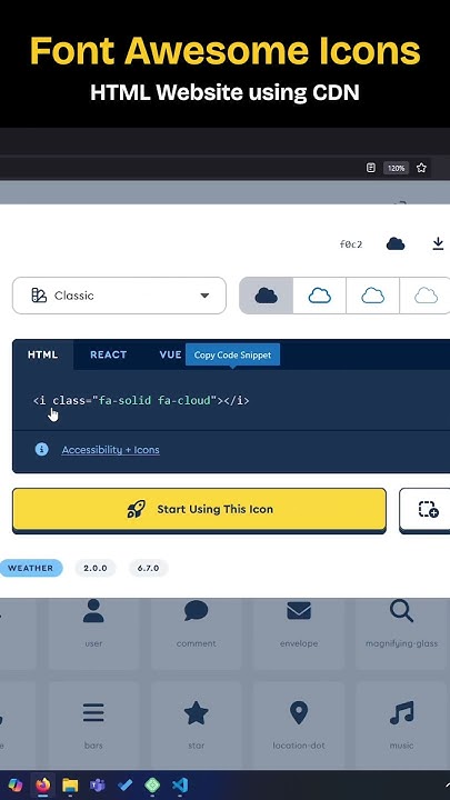 Use Font Awesome Icon on HTML Website using CDN - YouTube