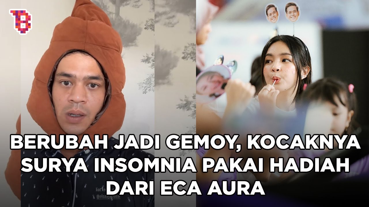 Momen kocak Surya Insomnia pasrah pakai hadiah dari Eca Aura, gemoy ...