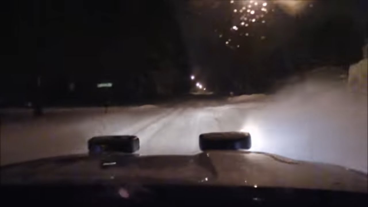 Plowing 15 inches of snow at night - YouTube