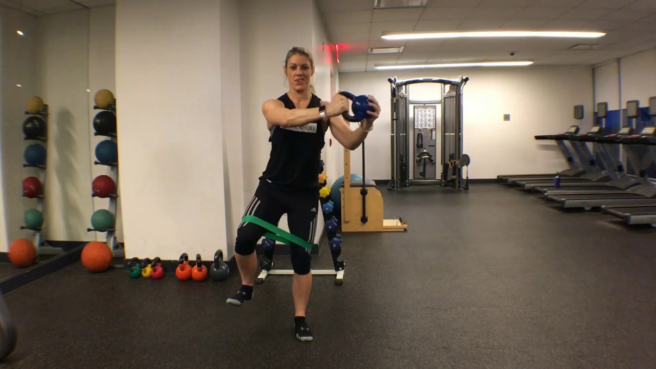 Glute Activation - Dynamic Single Leg Stance With Kettlebell Presses ...