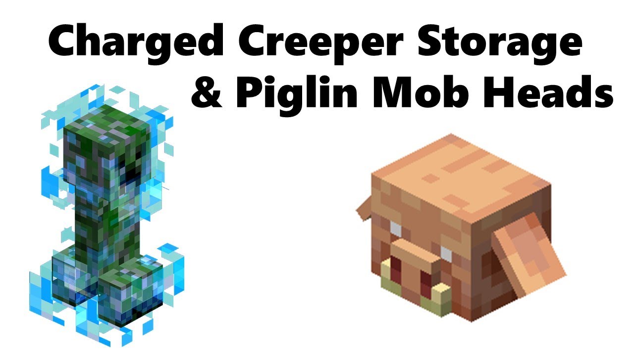 Minecraft Charge Creeper Storage & Piglin Mob Head Farm - YouTube