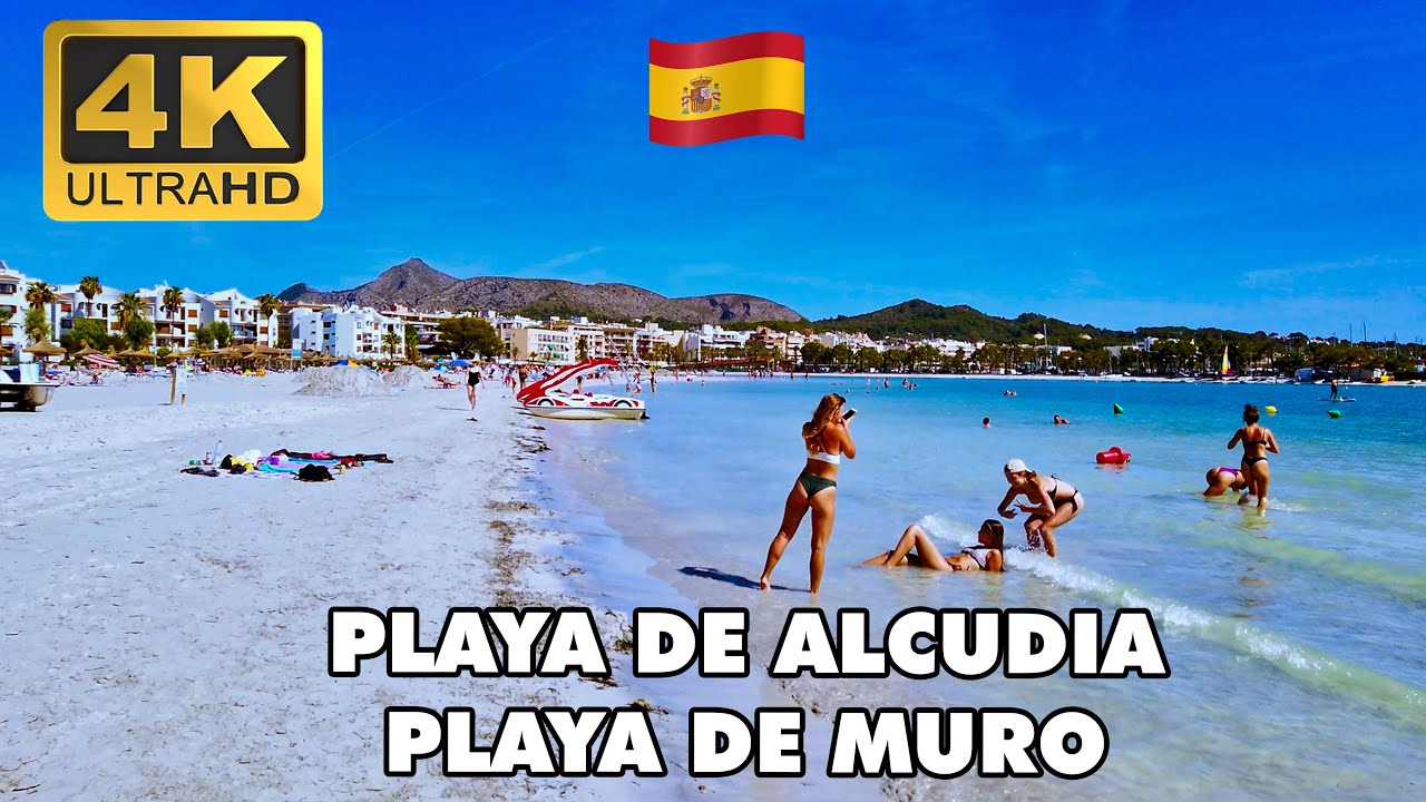 Playa de Muro - Playa de Alcudia【Beach Walking Tour 4k】in Mallorca ...