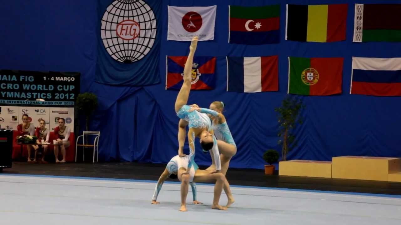 Maia 2012 Acro World Cup Balance Women's trio Belarus Kobyzeva ...