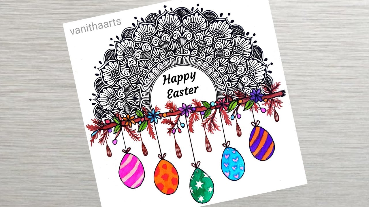 Happy Easter Mandala Art | How to Draw Mandala for beginner | Easter ...