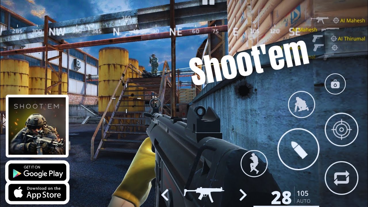 Shoot'em (Android, iOS) Mobile Gameplay | Online Multiplayer With FPS ...
