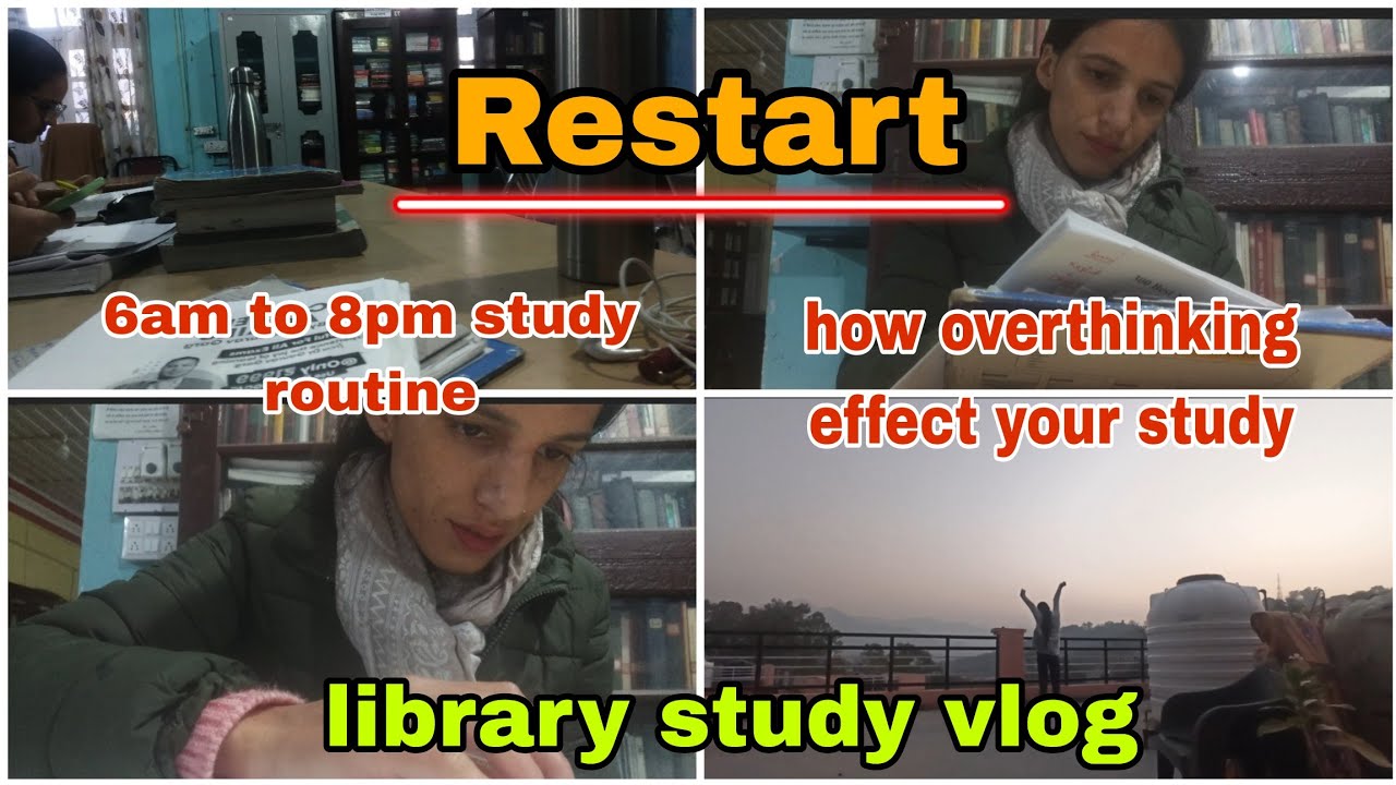 Restart: early morning study vlog in winter 🥶📚 , overthinking, library ...