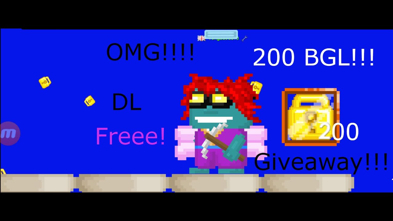 Growtopia Giveaway!! 200 Blue Gem Lock?? End at 50 Subscriber - YouTube