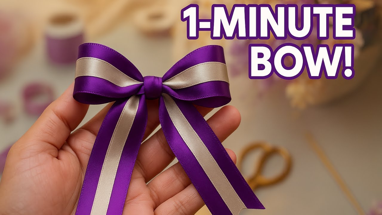 How to Make a Double Color Bow | EASY & FAST DIY Bow Tutorial for Gifts ...