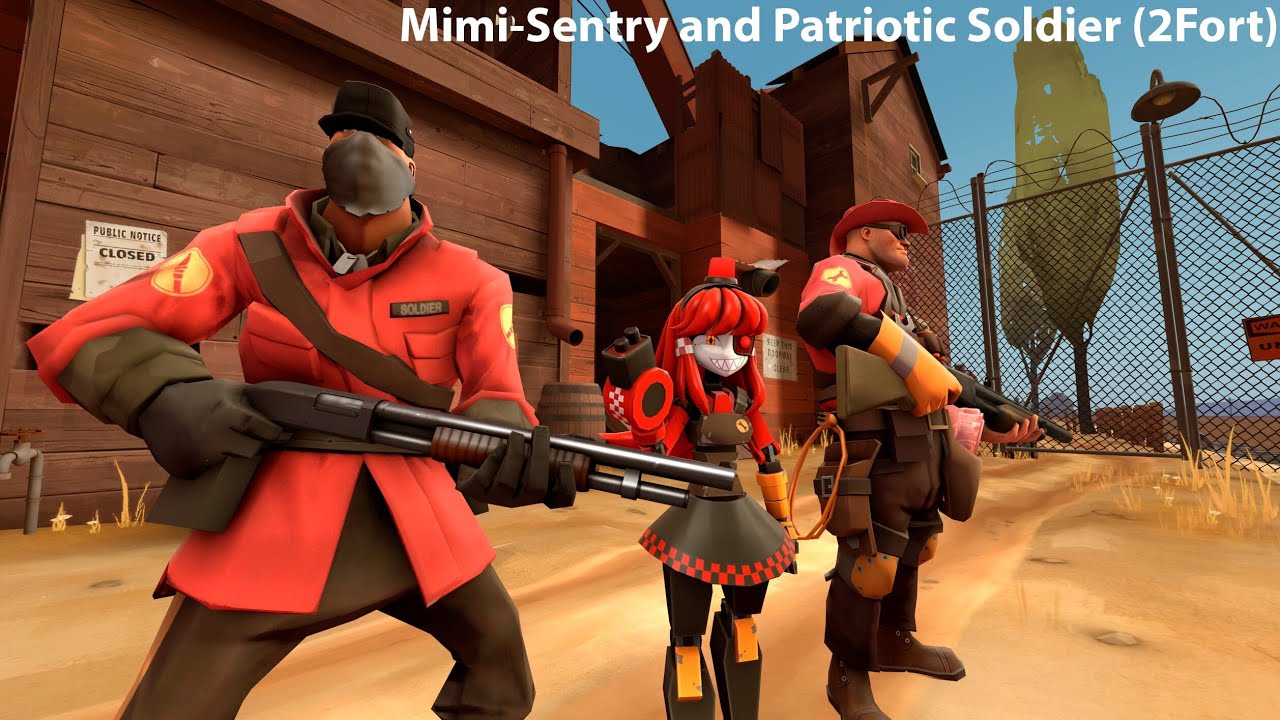 [SFM\TF2\ai] Mimi sentry and Patriotic Soldier (2Fort) - YouTube