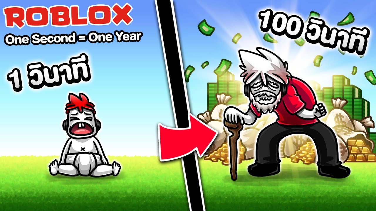 Roblox : One Second = One Year 👴 การใช้ชีวิตแบบ Speedrun 1วิ เท่ากับ 1 ...