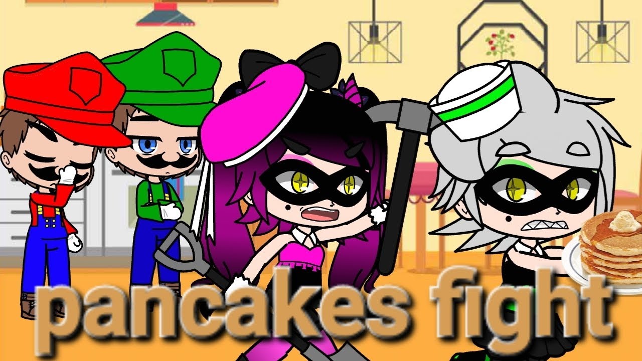 mario bros and squid sisters in pancake fight - YouTube