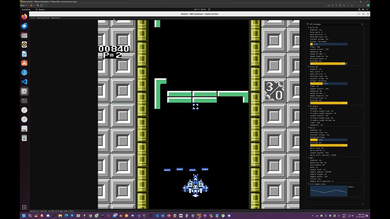 Denver NES emulator running Quarth with APU debugger. - YouTube