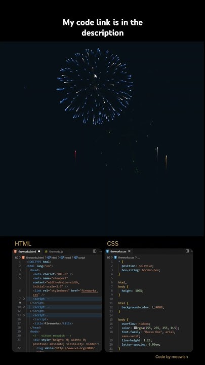 Lets Watch Fireworks Together Programming Html Css Javascript Code Foryou Youtube