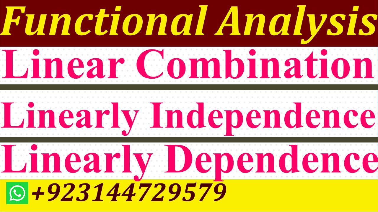 Finite Dimensional || Linear Combination || Linearly Independence ...