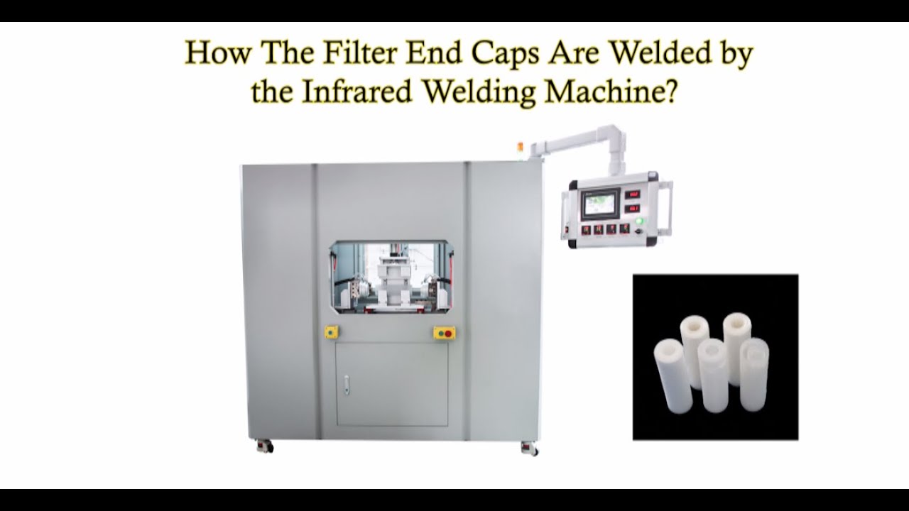 How the filter end caps are welded by the infrared welding machine ...