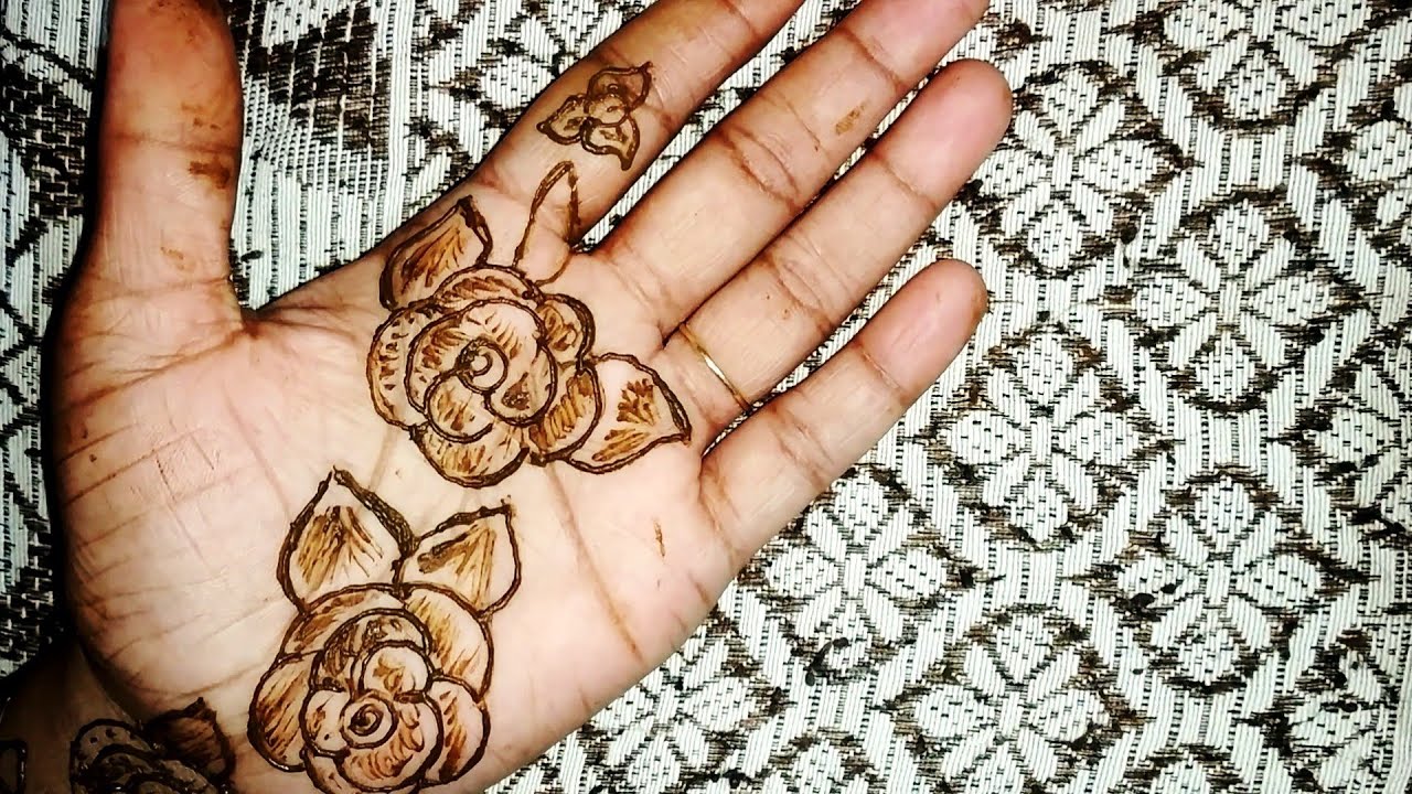 Easy and simple mehendi with flowers || fast front hand flower design ...