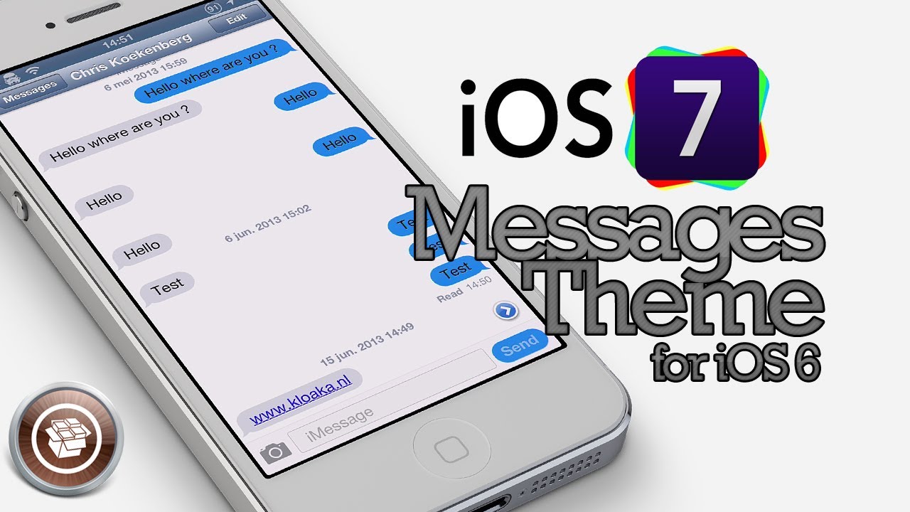 iOS 7 Messages Theme for iOS 6 (Cydia) - YouTube