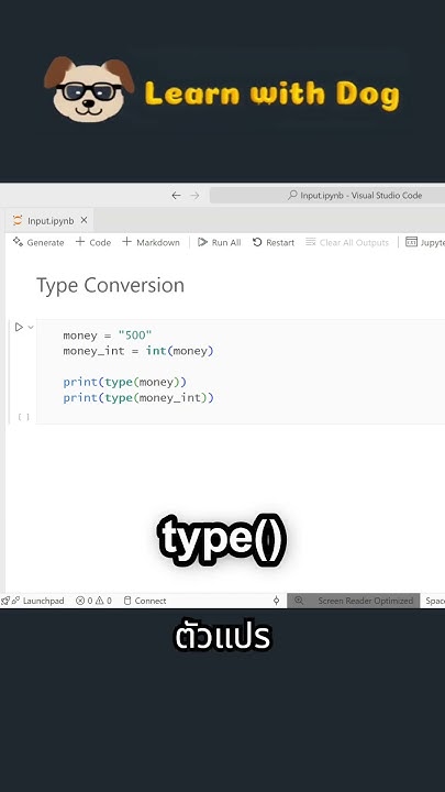 Python 107 : สอนแปลงชนิดข้อมูล #python #จารย์หมา #tutorial #coding #tip - YouTube
