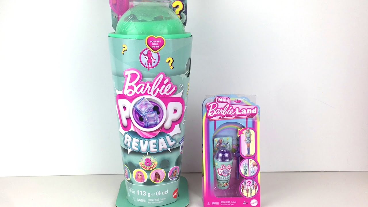Barbie Pop Reveal Boba Doll & Mini Barbie Land Pop Reveal, Blind Bags ...