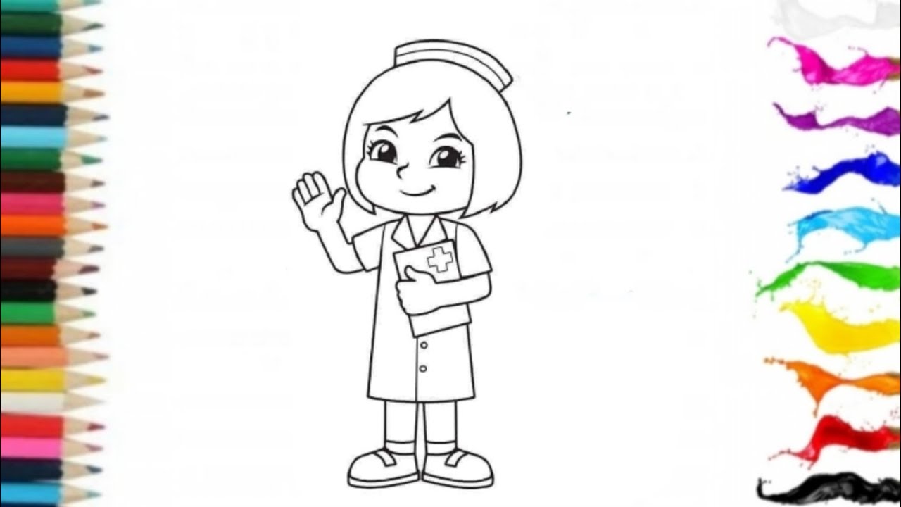 How Draw nurse for Beginners/kids drawing amazing easy tricks/paint ...