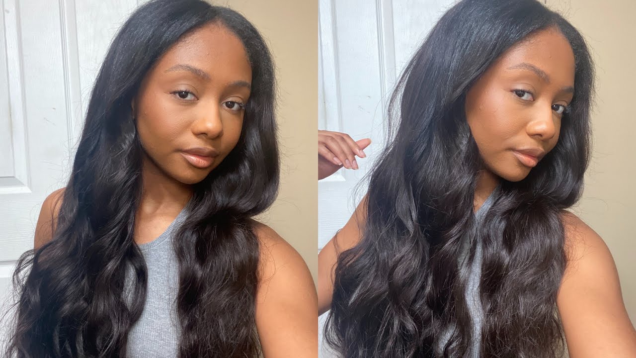 5 Minute V-Part Body Wave Wig Install | No Glue Or Gel | Ft. Beauty ...