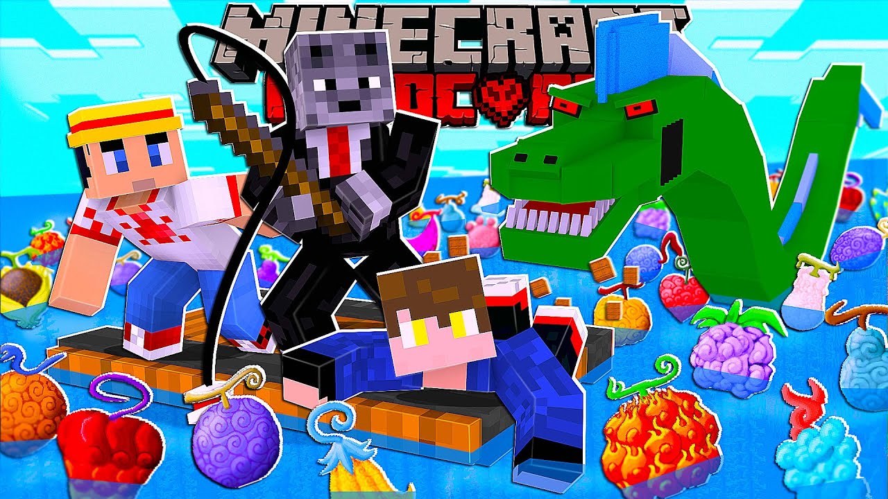 Sobrevivendo em um Raft de One Piece com Devil Fruits 𝗡𝗢 Minecraft ...