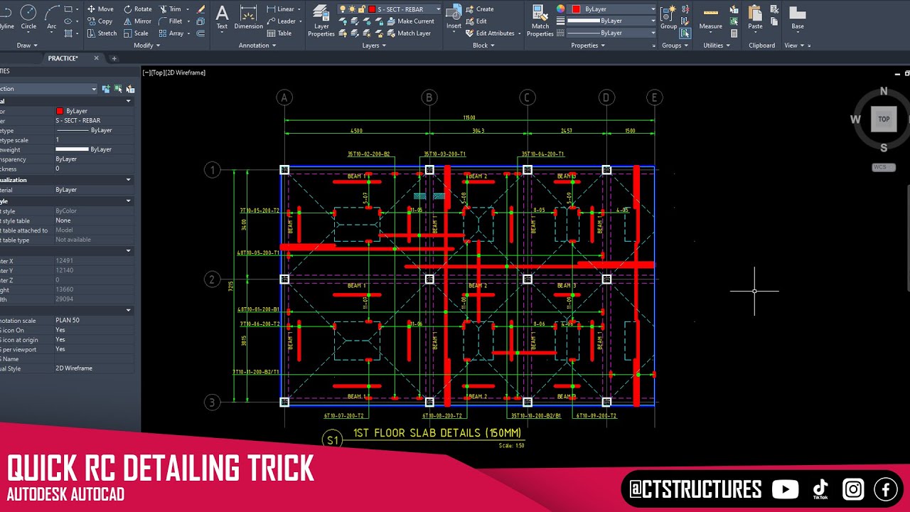 Quick RC Detailing Trick - Structural Drafting Tips with AutoCAD - YouTube