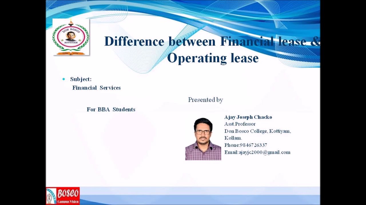 FINANCIAL SERVICES - LEC34 (DIFFERENCES BETWEEN FINANCIAL LEASE AND ...