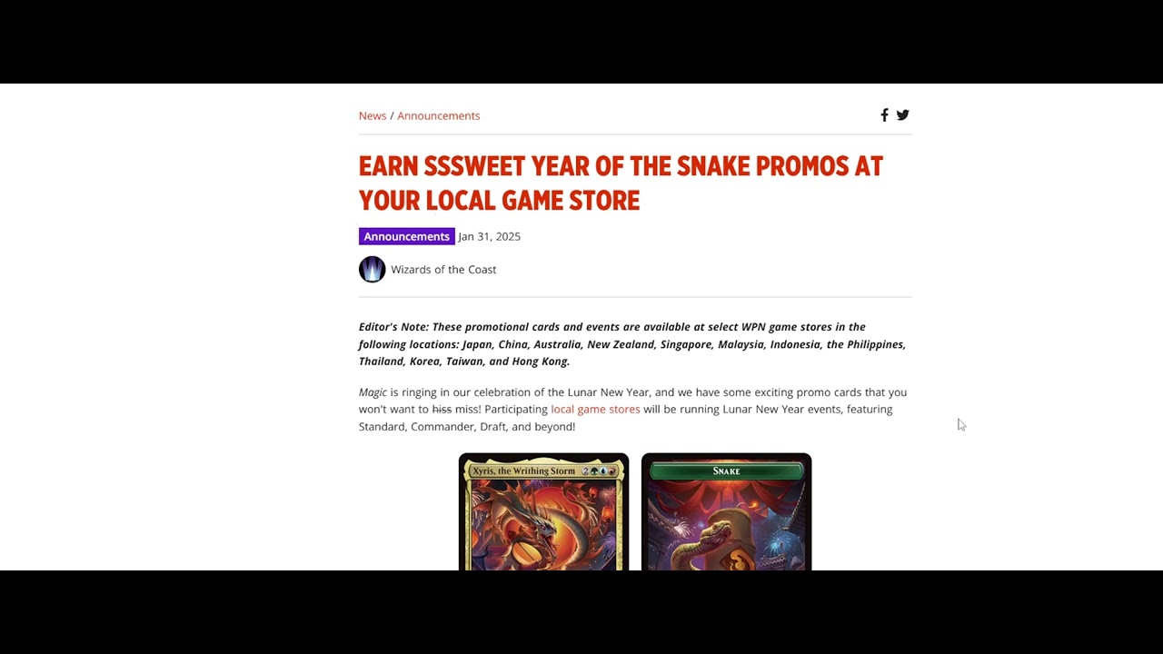 Year of the Snake cards at WPN stores - YouTube
