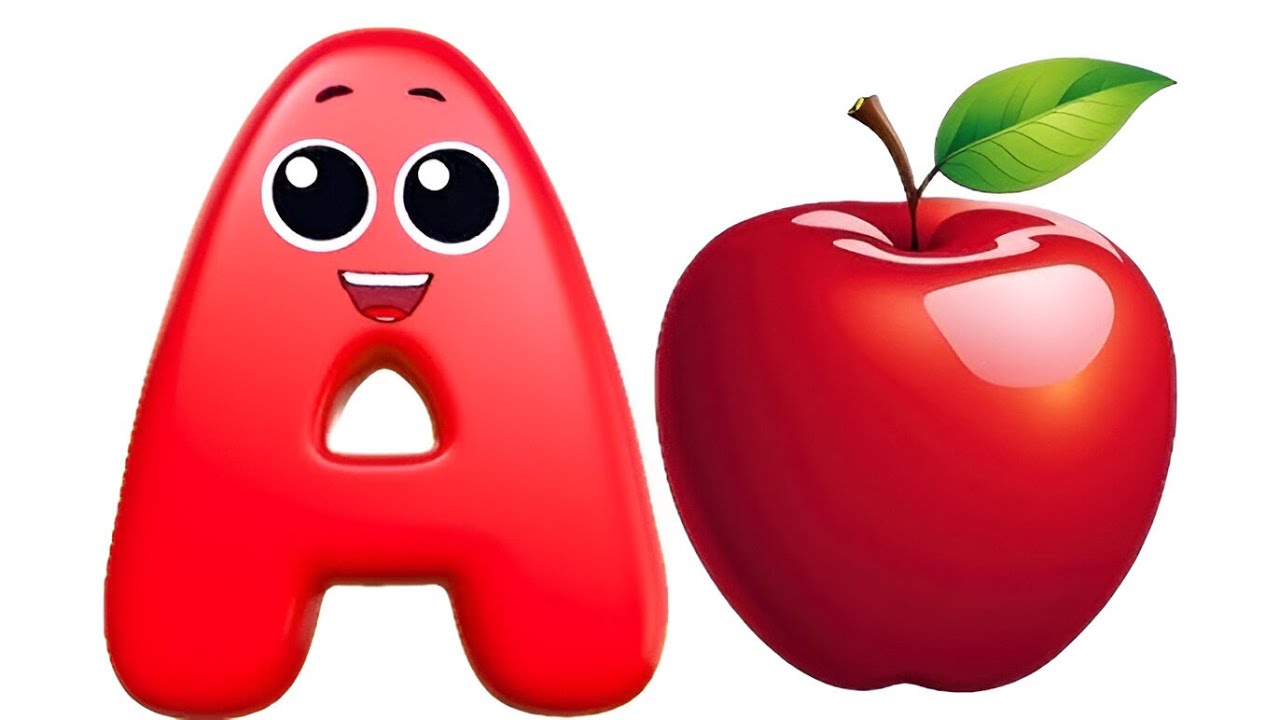 "A is for Apple a a Apple, B is for Ball b b Ball" The Alphabet Song ...