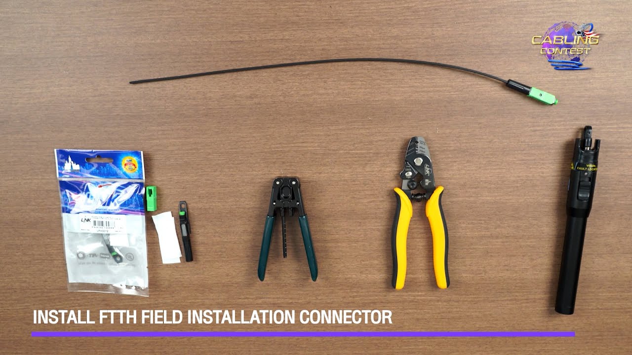 วิธีเข้าหัว LINK SC/APC Field Install Connector, for Flat Cable สีเขียว ...