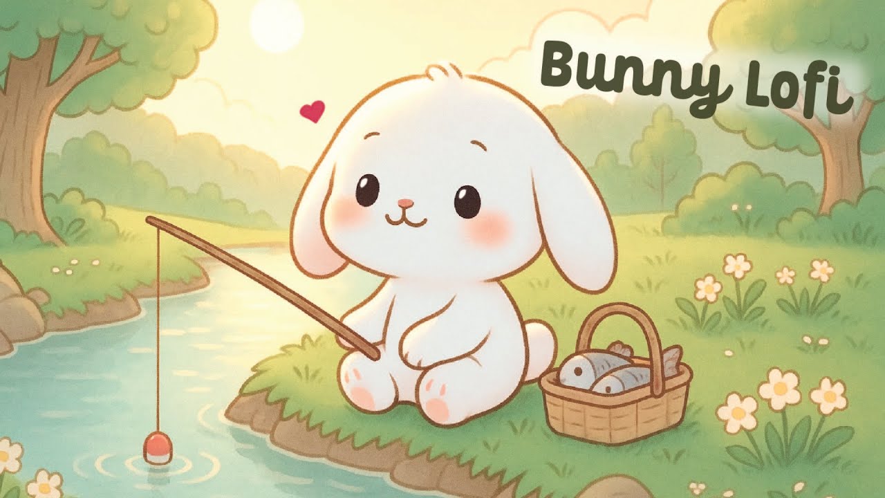 Cute Lofi Bunny 🐟🥕 4 Hour Happy Lofi Song 🎵 Chill Out Lofi 🍀 cute ...