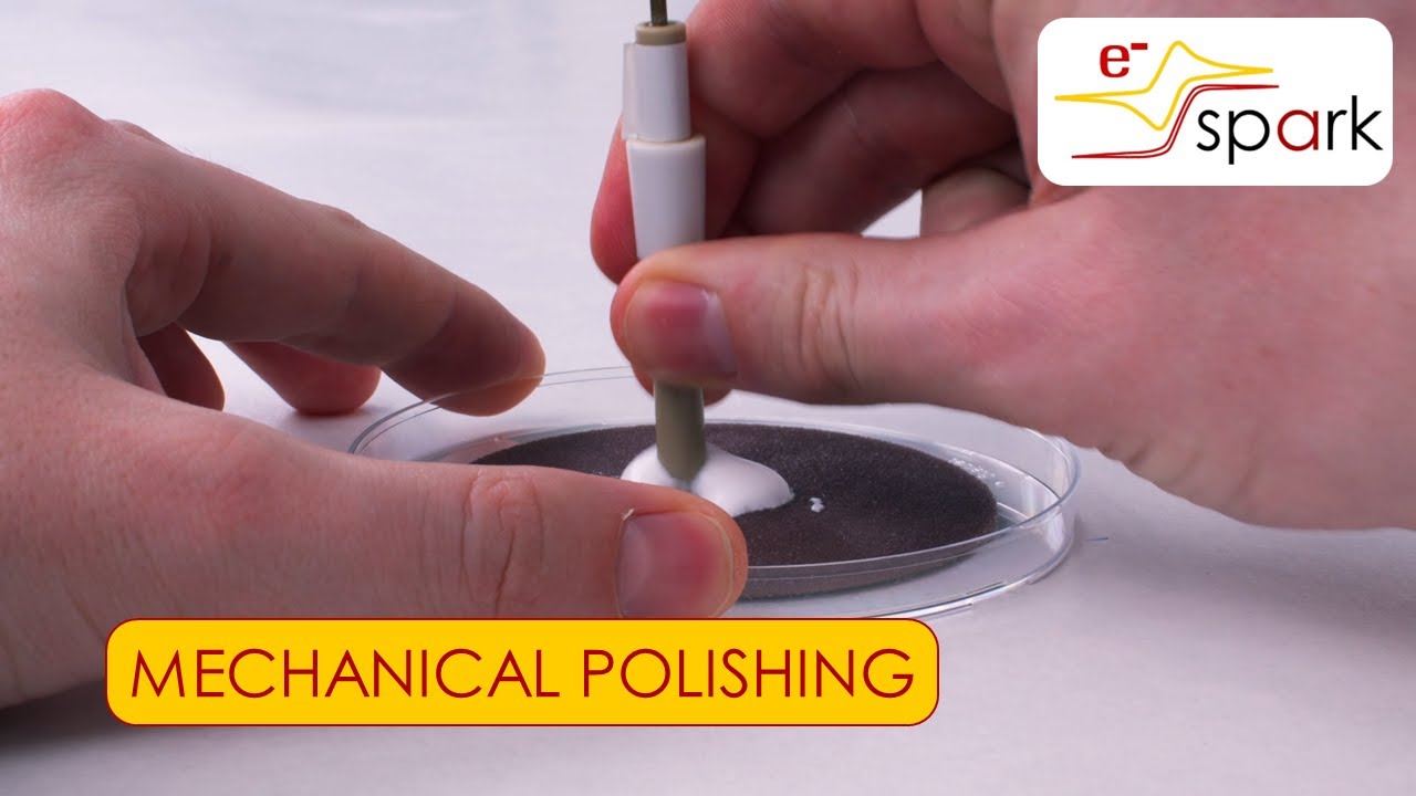 Mechanical polishing of an electrode - YouTube