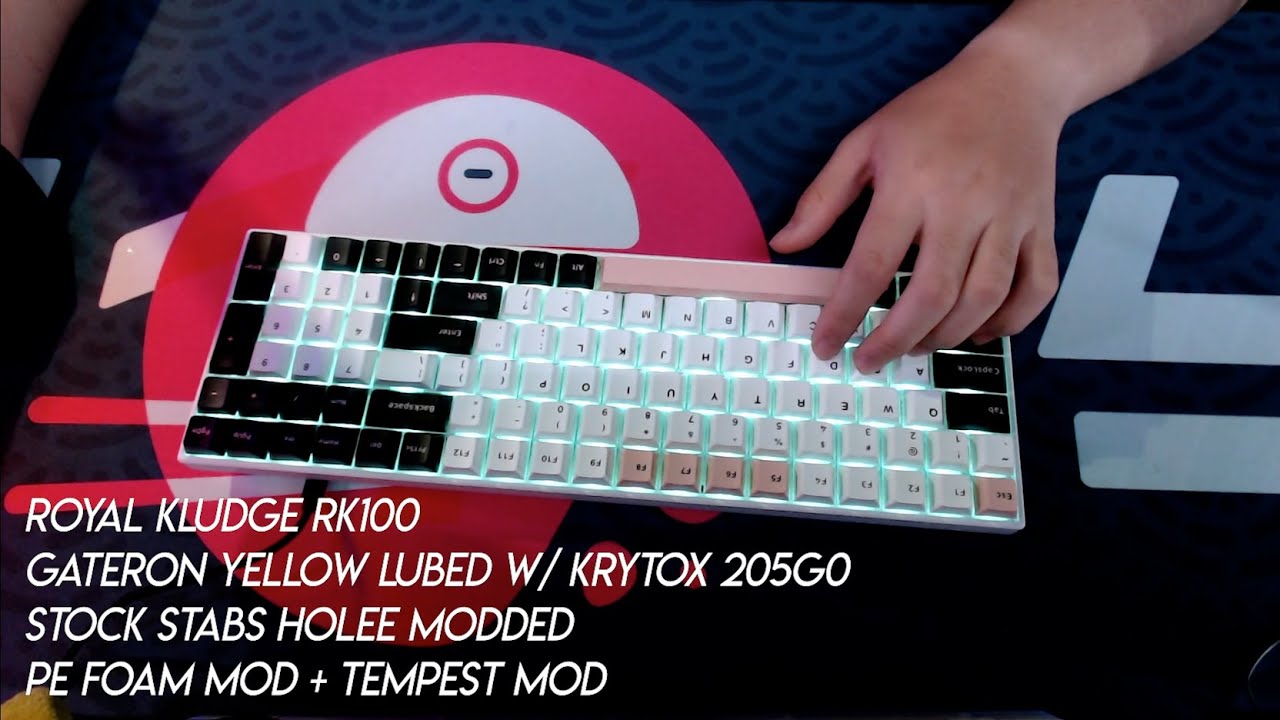 Royal Kludge RK100 w/ PE + Tempest mod and Gateron Yellow Lubed - YouTube