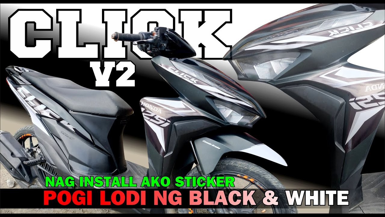 Honda Click v2 Decal Black white / Installation - YouTube