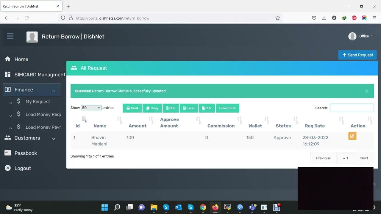 Accept Return Borrow Money Request - YouTube