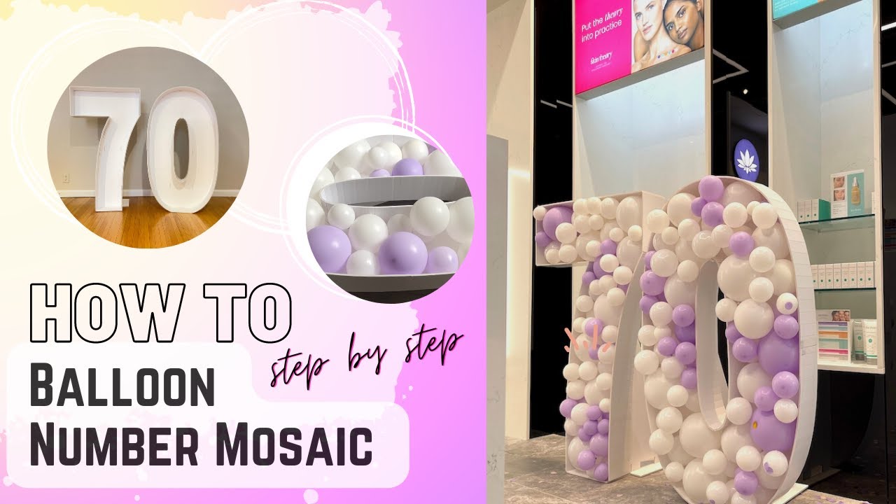 How to create Giant Mosaic Number 7 0, DIY MOSAIC Balloon Number, 4FT ...