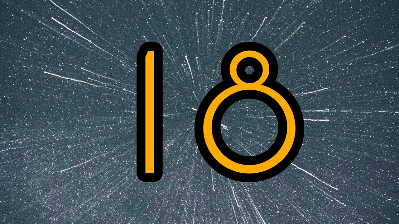 18 Second Timer ⏰ | Bright big yellow numbers and relaxing background ...