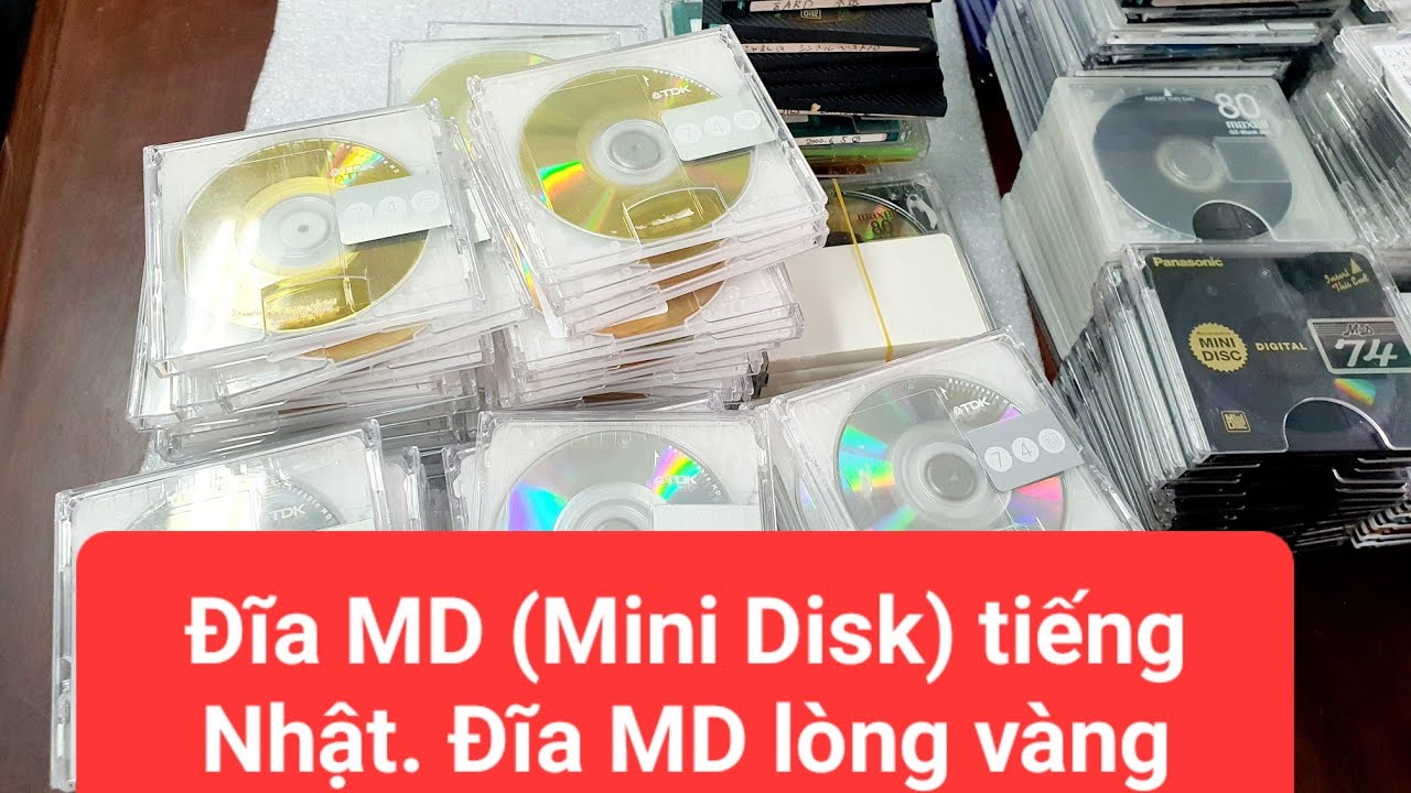 Đĩa MD (Mini disk) tiếng Nhật, hộp MD. Đĩa MD đã ghi nhạc giá 50k (MD ...