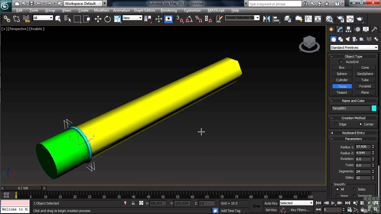 3DS Max 2013 Tutorial | Building a 3D Object Using Primitives - Pencil ...