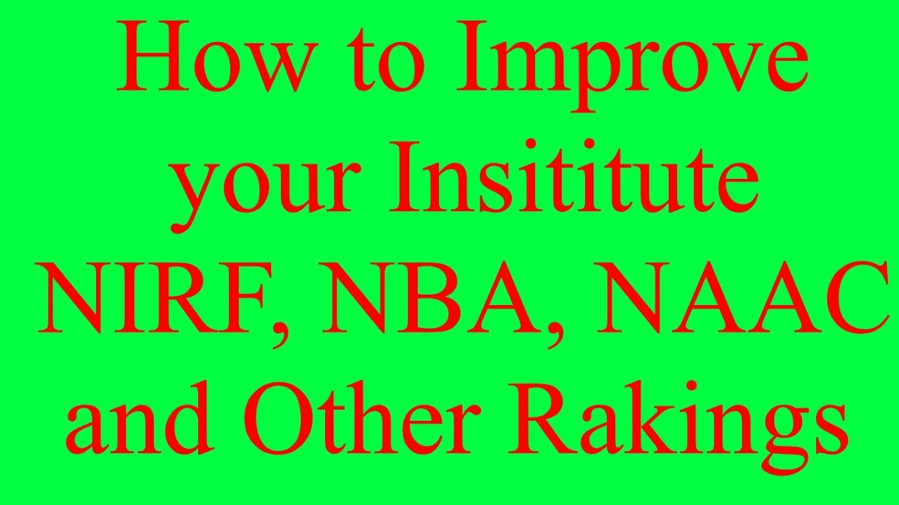 How to improve Institute ranking | Methodology and metrics of Ranking ...