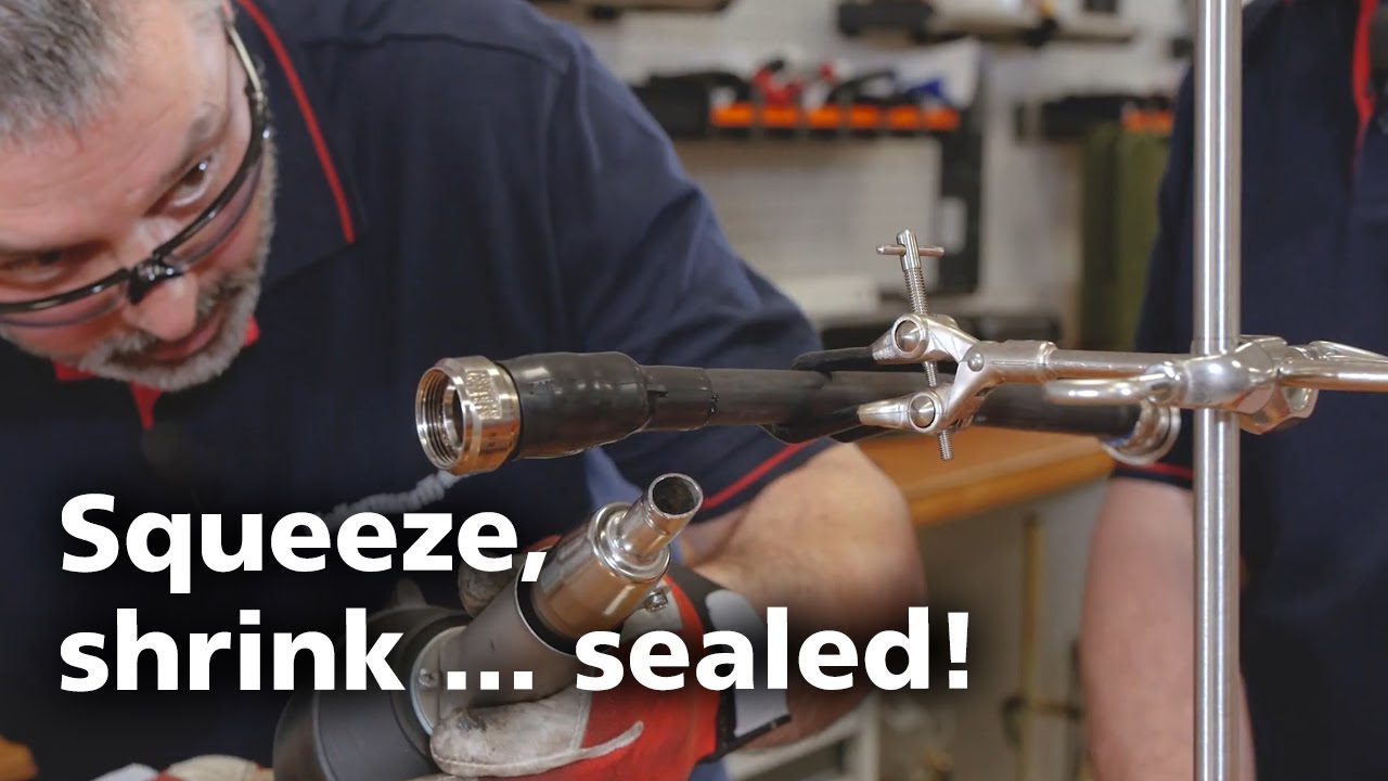 Demonstration of epoxy adhesive used with heat shrink boot - YouTube