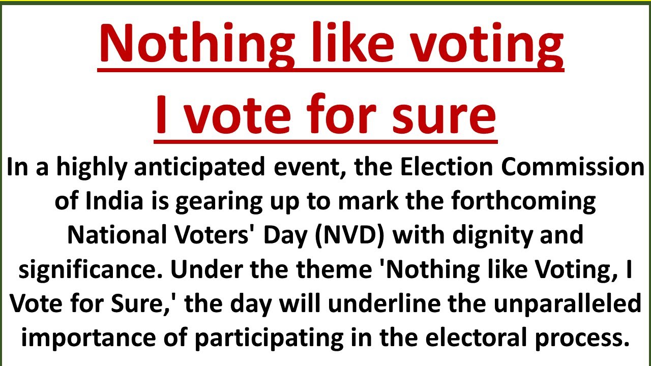 nothing like voting in vote for sure essay | essay on nothing voting in ...
