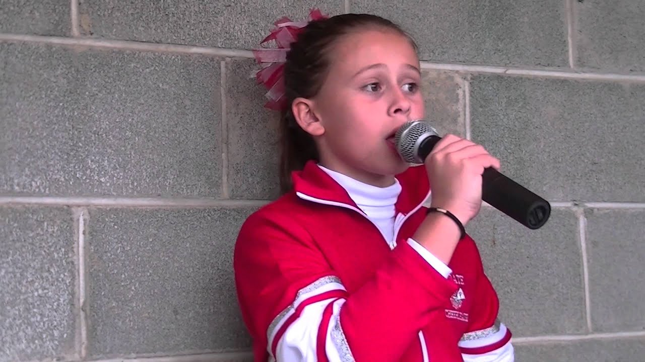 Audrey Riddle sings National Anthem at Peterstown PeeWee-Midget Games ...