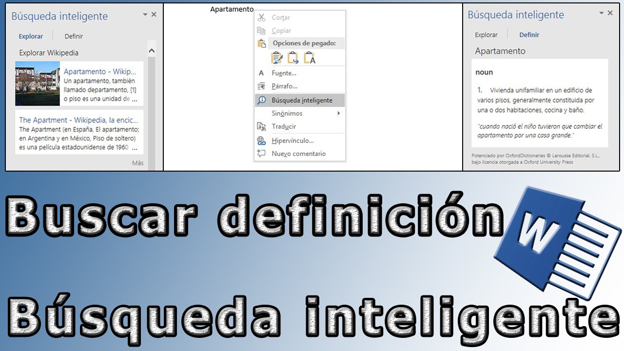 Como buscar definición de palabras con opción Búsqueda inteligente en ...